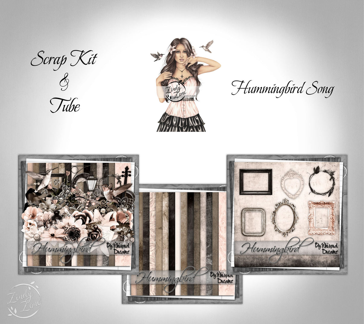Hummingbird Song Scrap Kit and Tube - ZindyZone