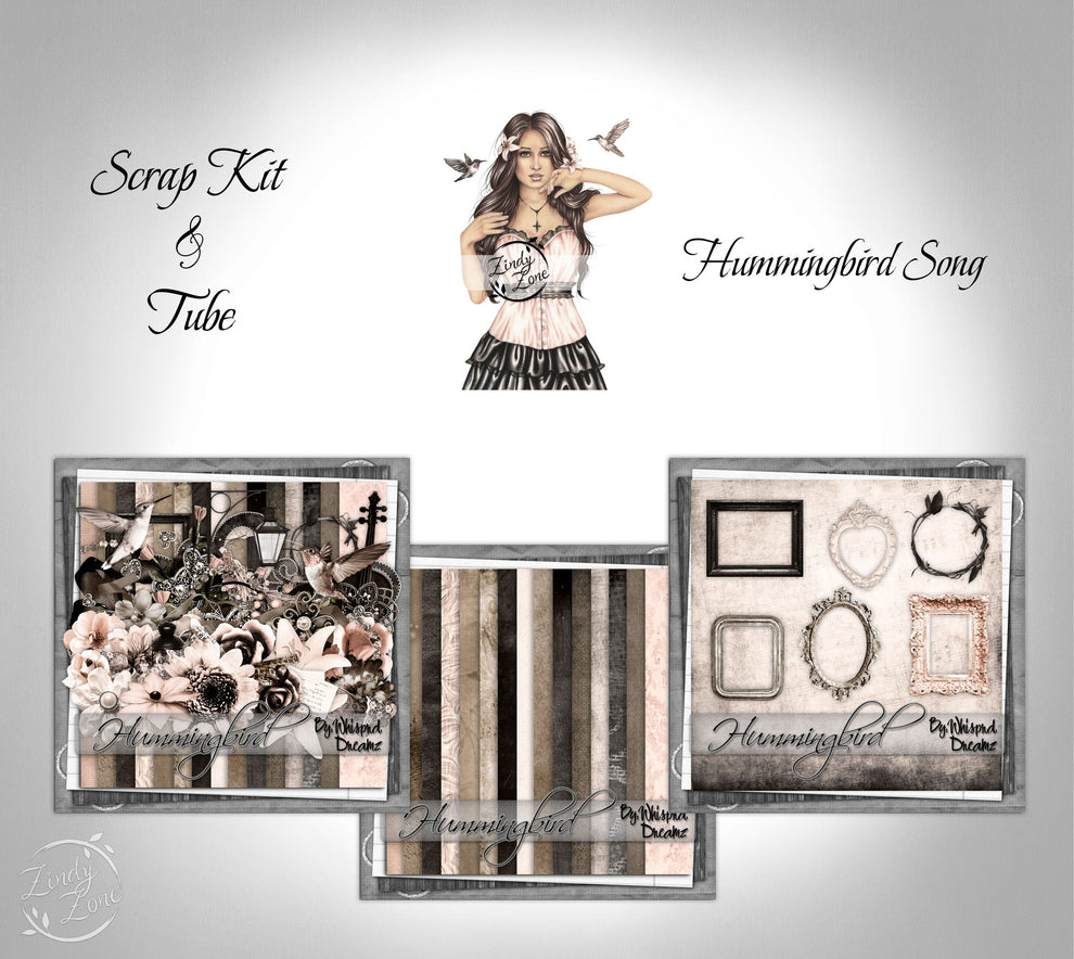 Hummingbird Song Scrap Kit and Tube - ZindyZone