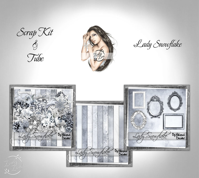 Lady Snowflake Scrap Kit and Tube - ZindyZone