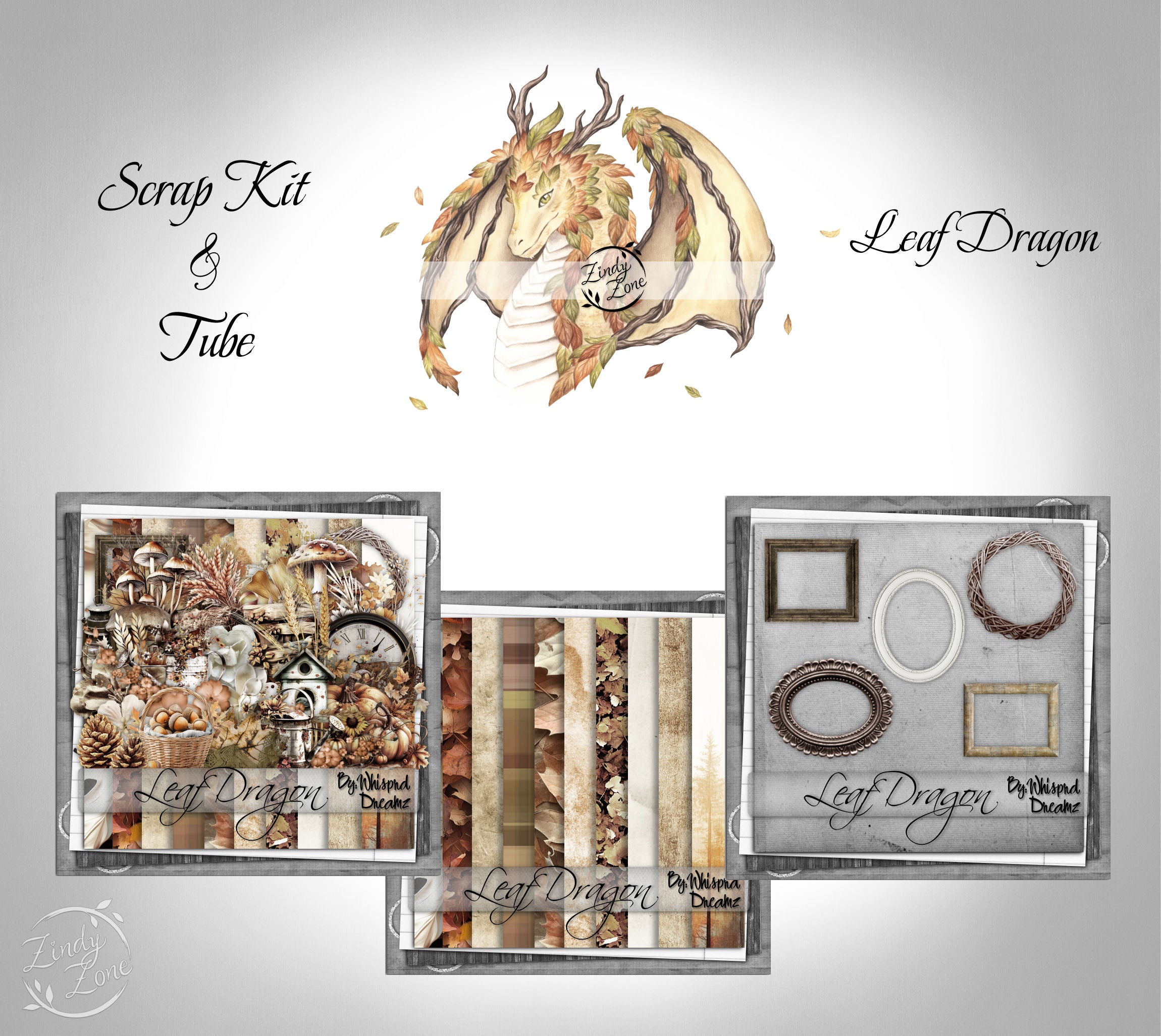 Leaf Dragon Scrap Kit and Tube - ZindyZone