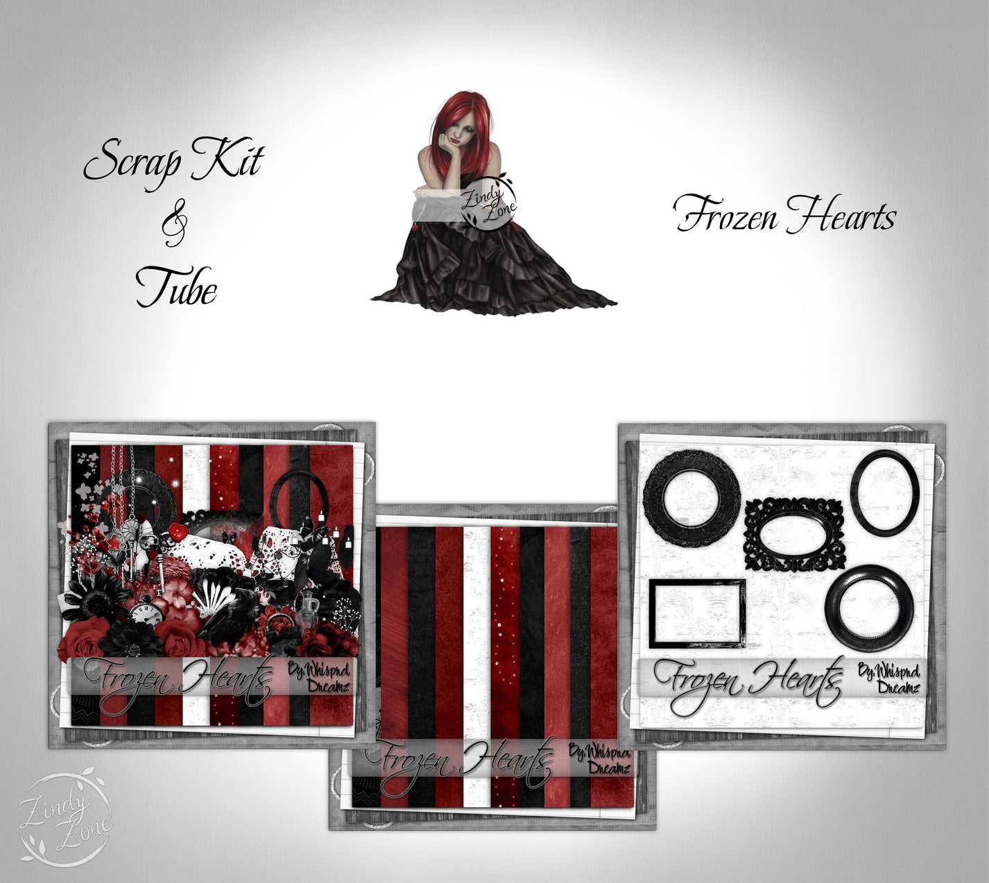 Frozen Hearts Scrap Kit and Tube - ZindyZone